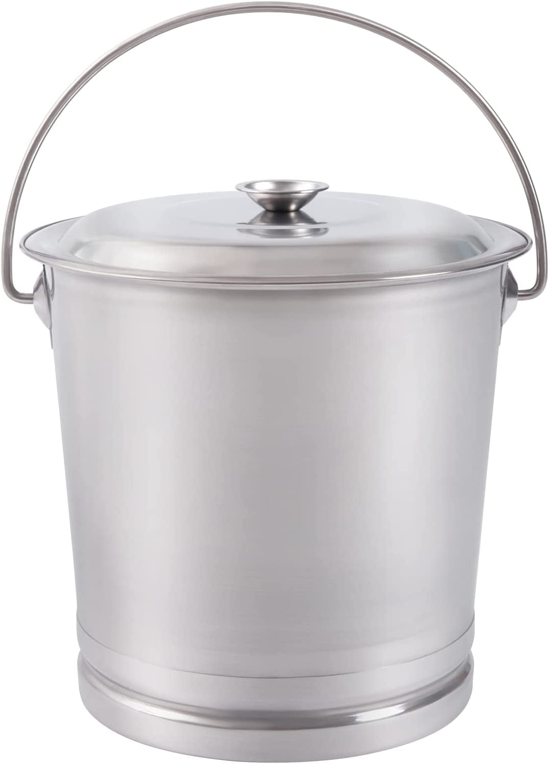 8L/8.5Qt Stainless Steel Bucket, Round Stainless Steel Milk Pail Bucket with Lid and Handle ...