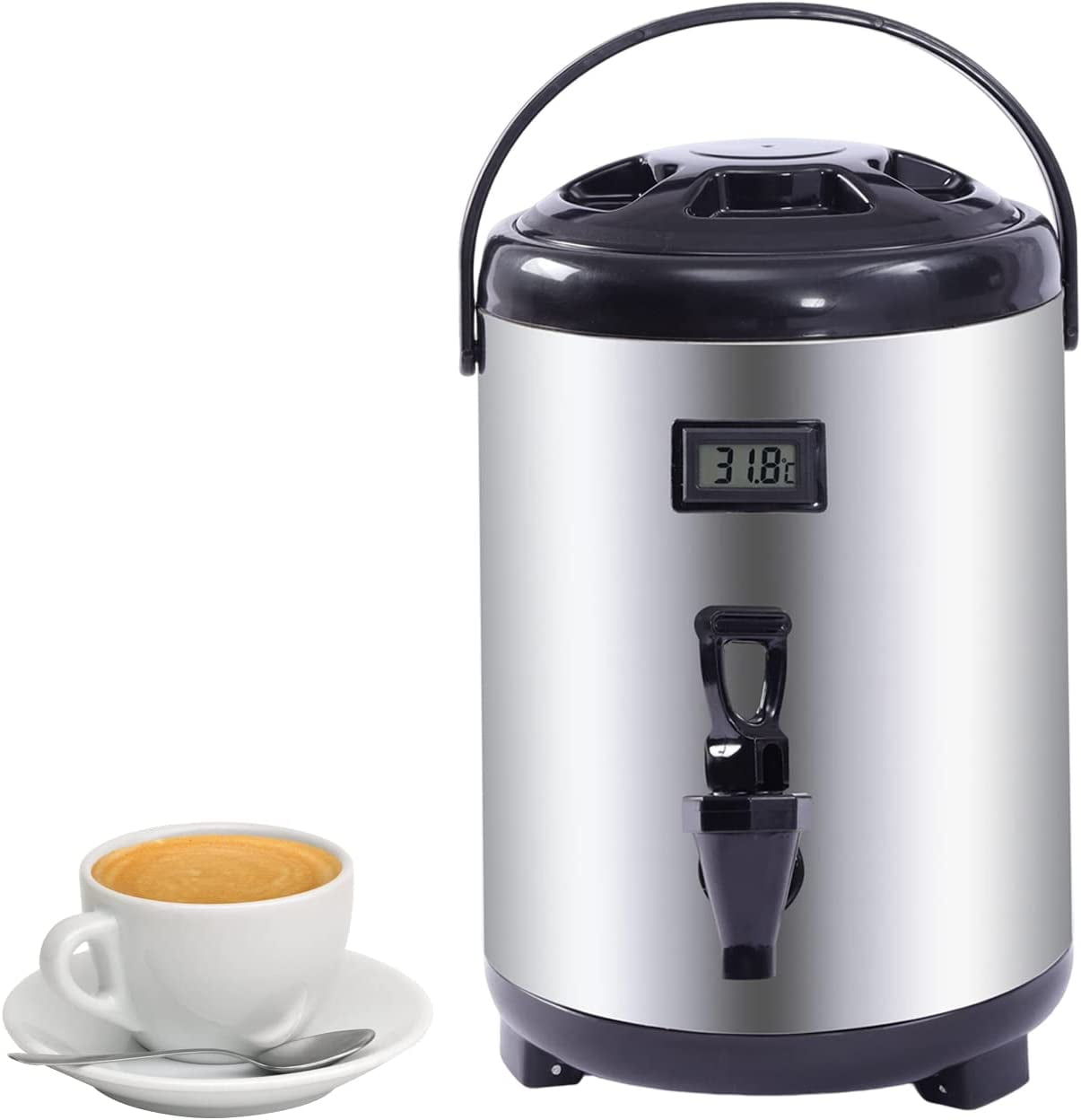 8L Commercial Hot Beverage Dispenser, Stainless Steel Coffee Urn Hot ...