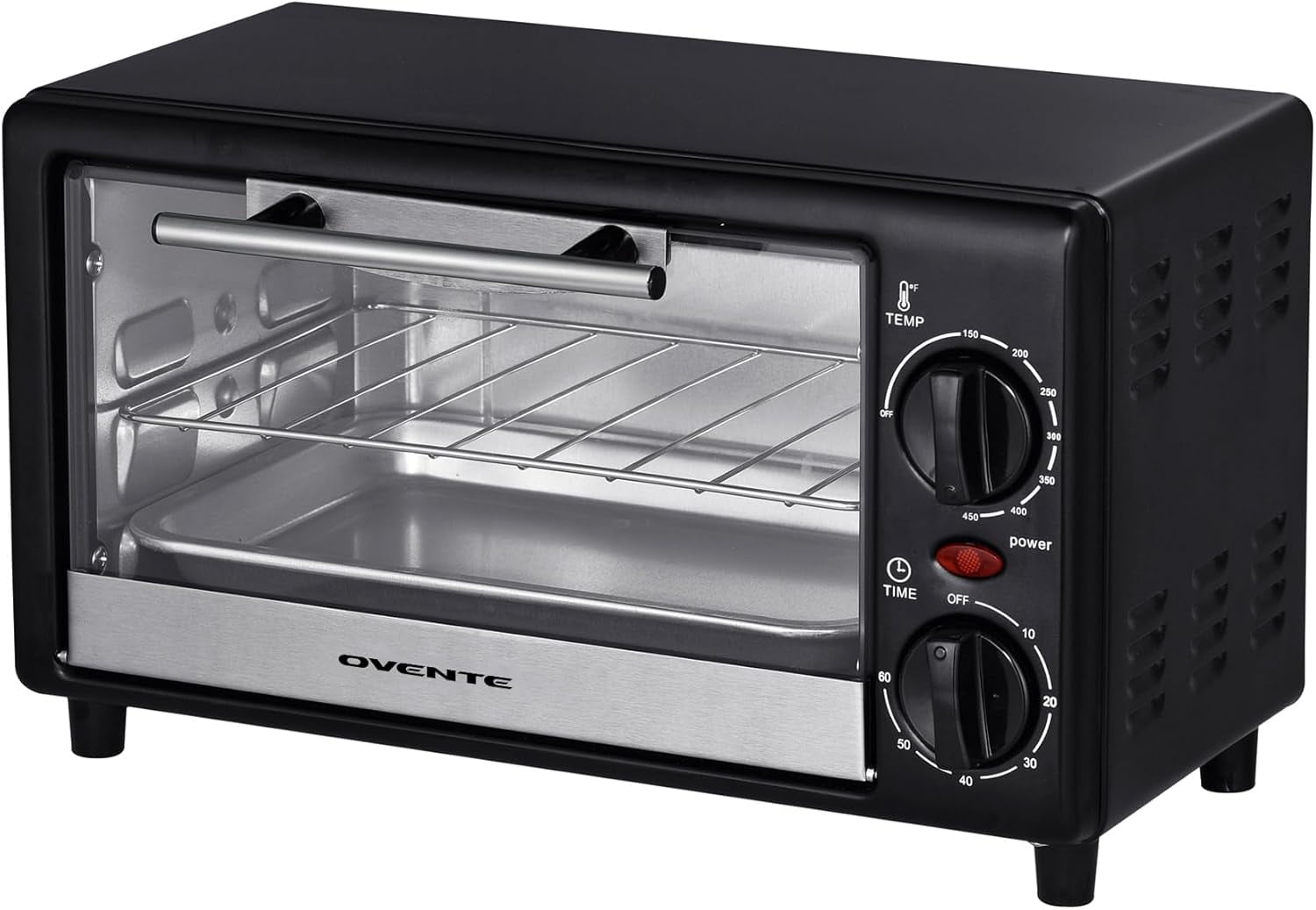 8L Compact Countertop Toaster Oven with 60-Minute Timer, Adjustable ...