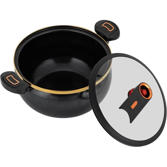 8L Cooker with Visual Glass Lid and 2 Handles, Non-Stick Multi-Function ...