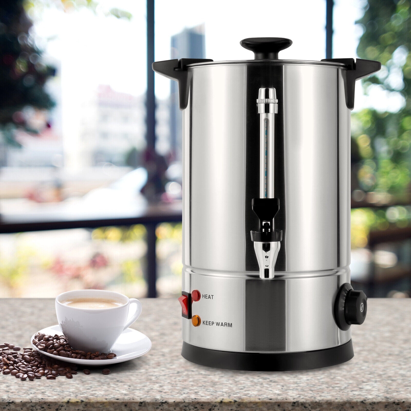 8L Electric Coffee Urn with Adjustable Temperature, Anti-Scald Design ...