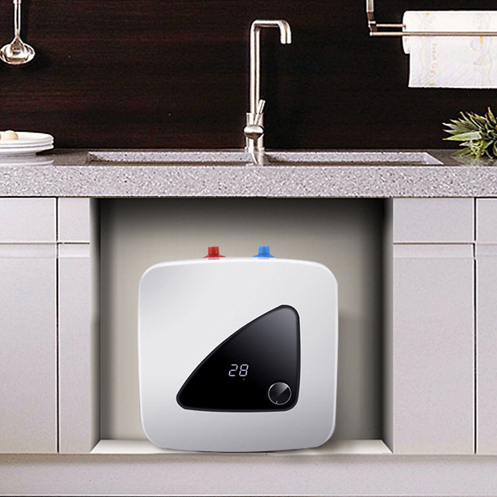 8L Electric Instant Mini Tank Hot Water Heater 1500W 30-65℃ Tempature ...