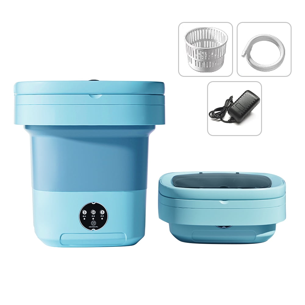 8L Portable with Foldable Spin Dryer with Drain Basket Drain Hose for ...