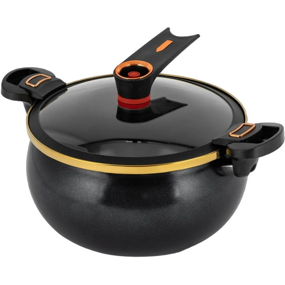 8L Pressure Cooker Pot Non-Stick Pressure Cookware with Visual Lid & 2 ...