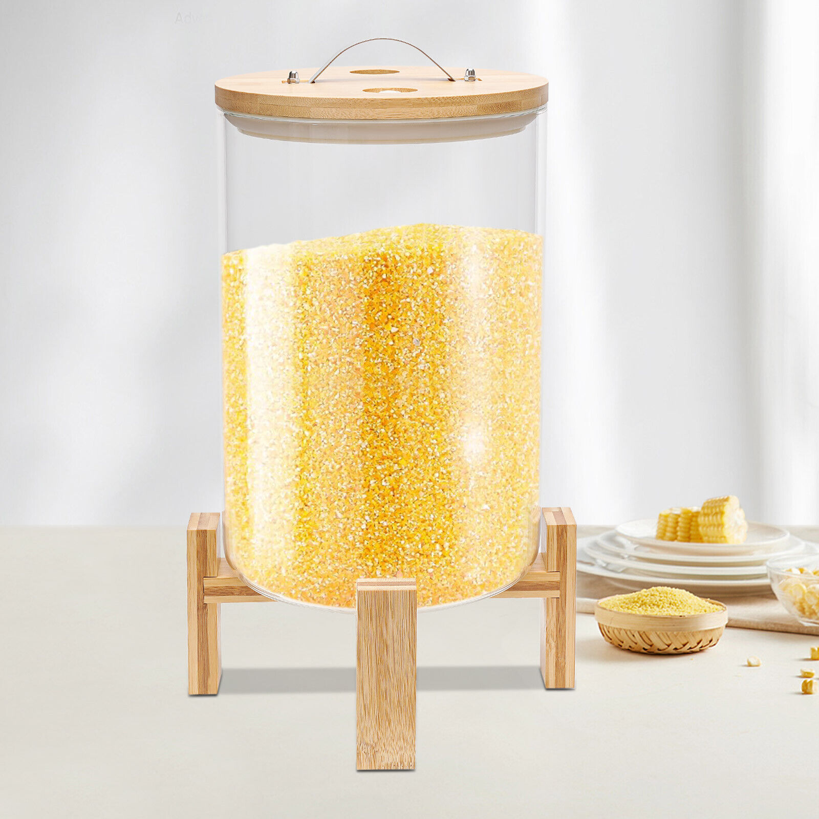 8L Rice Dispenser Airtight Rice Storage Container with Lid Stand ...