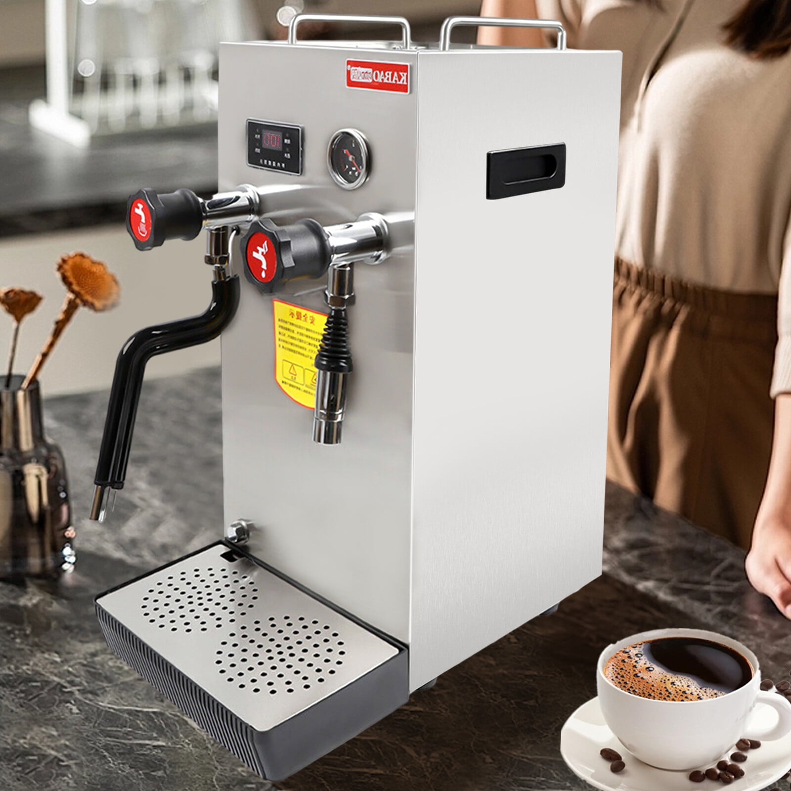 Commercial Milk Frother Steamer 8L Full Automatic Boiling Water ...