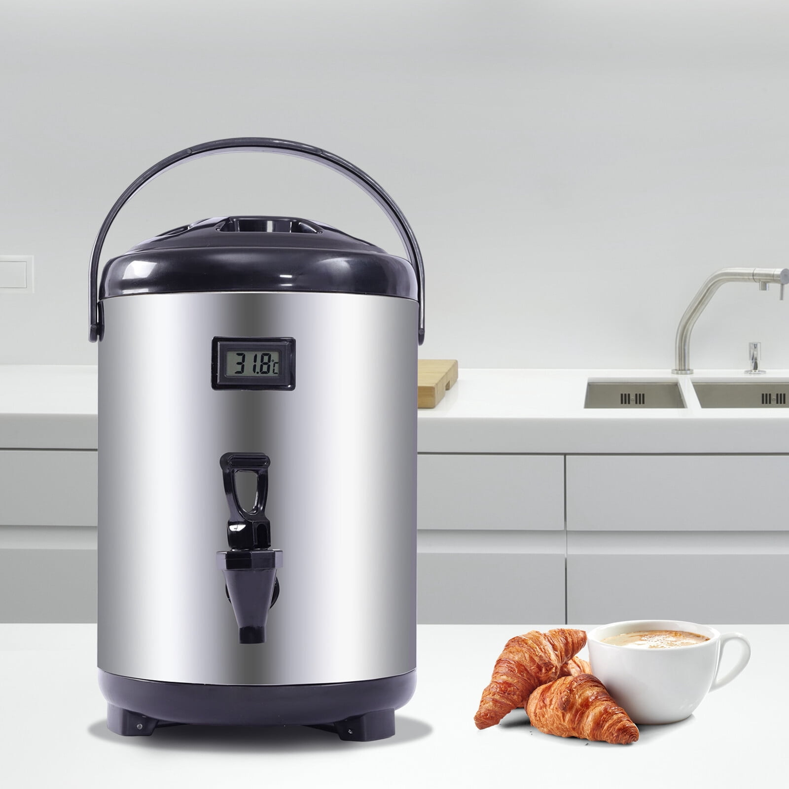 8L Stainless Steel Insulated Thermal Hot & Cold Beverage Dispenser with ...
