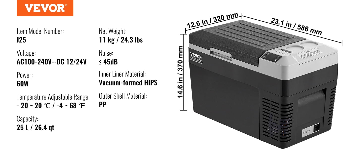 8L to 75L Car Refrigerator Fridge Portable Icebox Single&Dual Zone w ...
