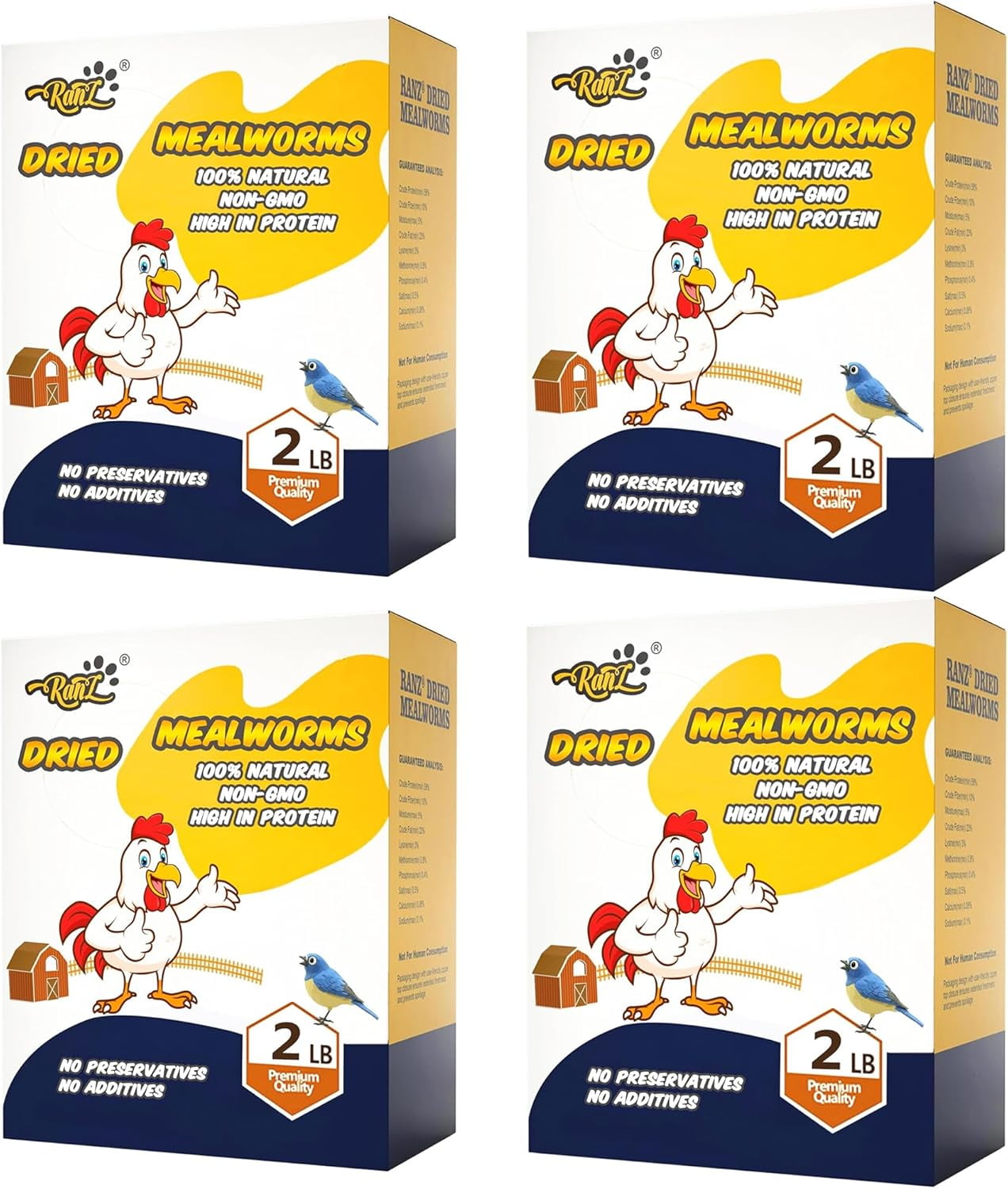 8LBS Non-GMO Dried Mealworms for Chickens, High Protein Meal Worms ...