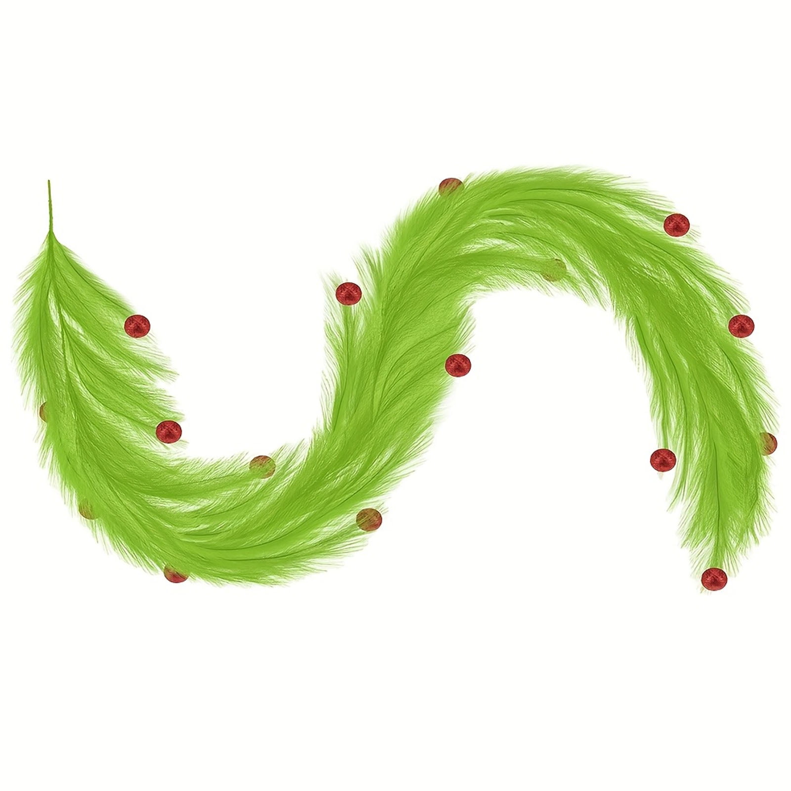 8M Artificial Pampas Grass Garland With Festive Ball Accents, Christmas ...