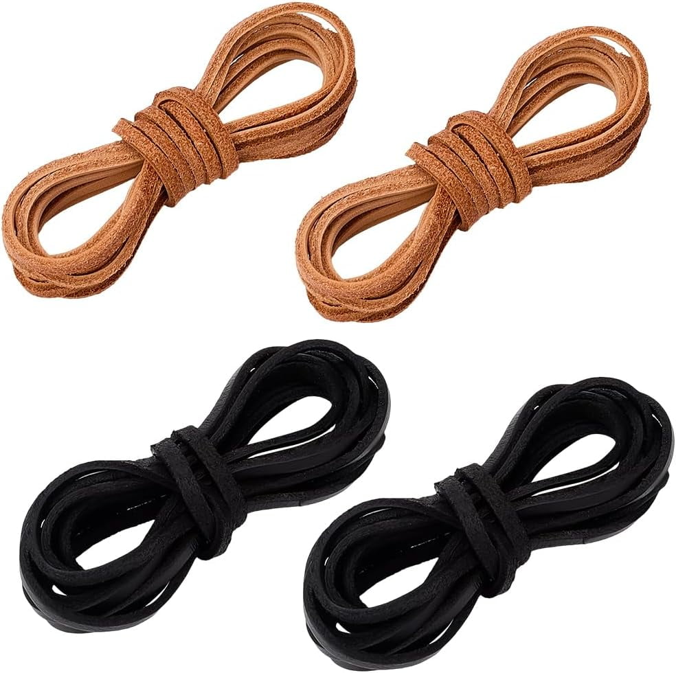8M Cowhide Leather Lace Black Brown Natural Genuine Leather Flat Strip ...