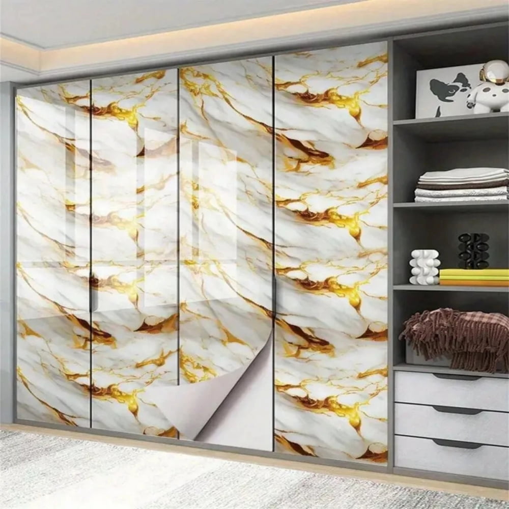 8M Marble Decor Stickers for Kitchen Cabinet Countertop Renovation Self ...