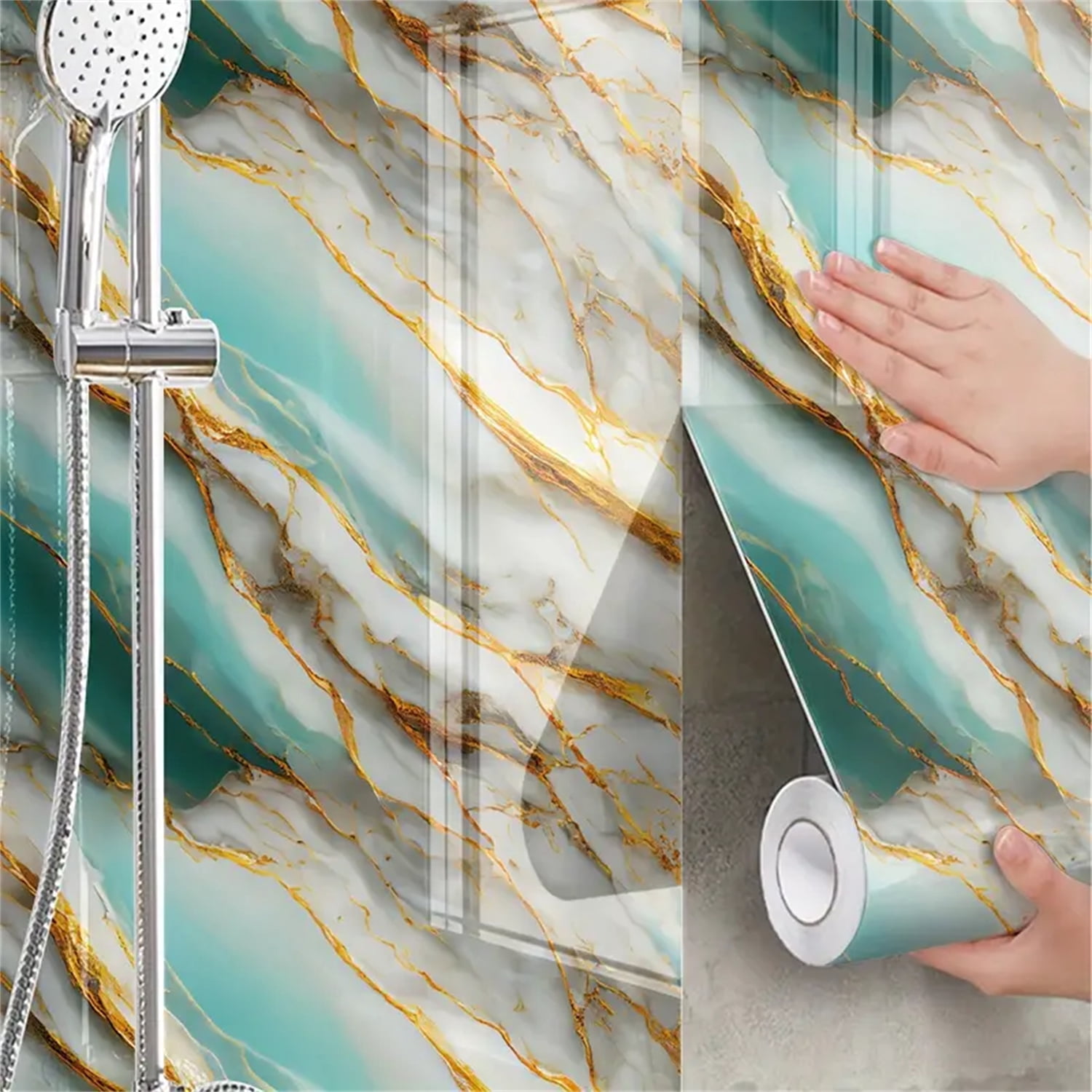 8M Marble Decor Stickers for Kitchen Cabinet Countertop Renovation Self ...
