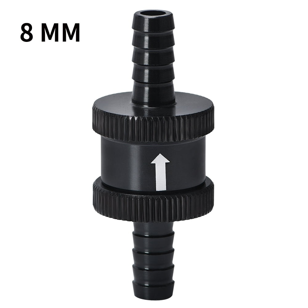 8MM BLACK-Non Return One Way Fuel Check Valve Aluminum Alloy Petrol ...