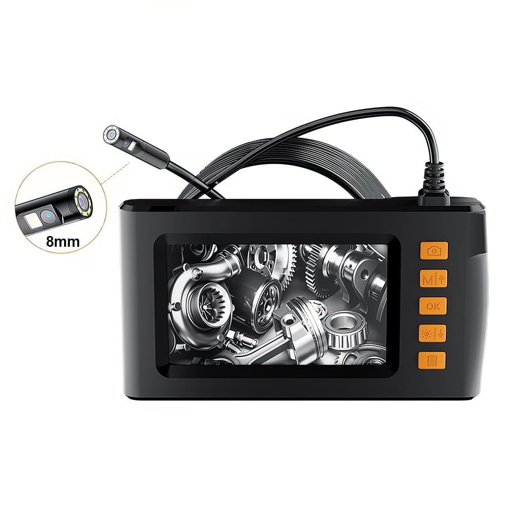 8MM Dual-Lens Endoscope, 4.3-Inch Color LCD Display 1080P HD Industrial ...