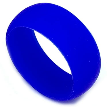 FSR - FLEXIBLE SILICON RINGS - 8MM Men or Ladies Flexible BLUE Silicon ...