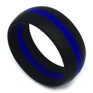 FSR - FLEXIBLE SILICON RINGS - 8MM Men or Ladies Flexible BLUE Silicon ...
