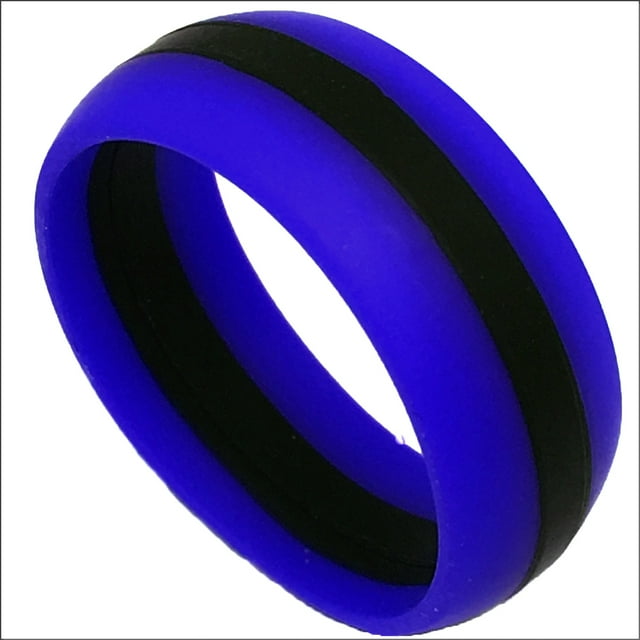 8MM Men or Ladies Athlete Sports Flexible Blue with Black Stripe ...
