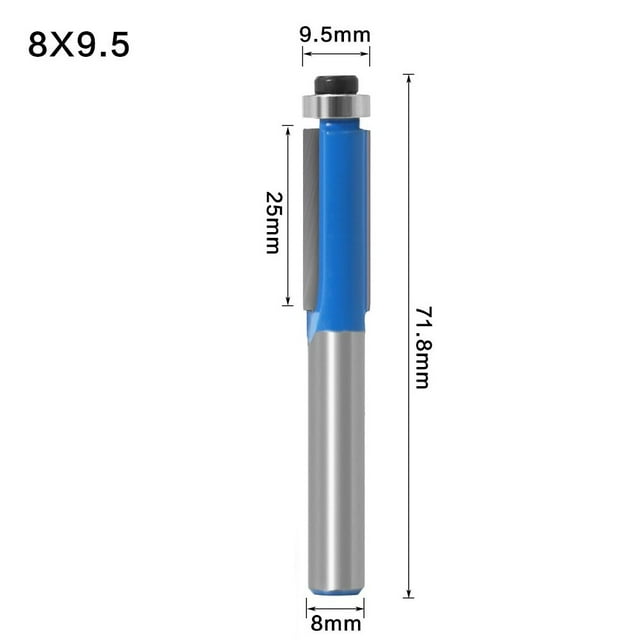 8MM Shank Double-Edged Trim Router Bit Spray Of Plastic with Bearing Yg6 Alloy 45# Carbon Steel ...