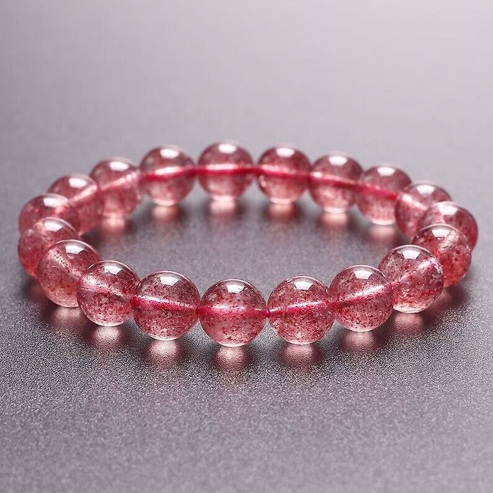 8MM Strawberry Quartz Round Bead Balance Healing Chakra Reiki Women ...
