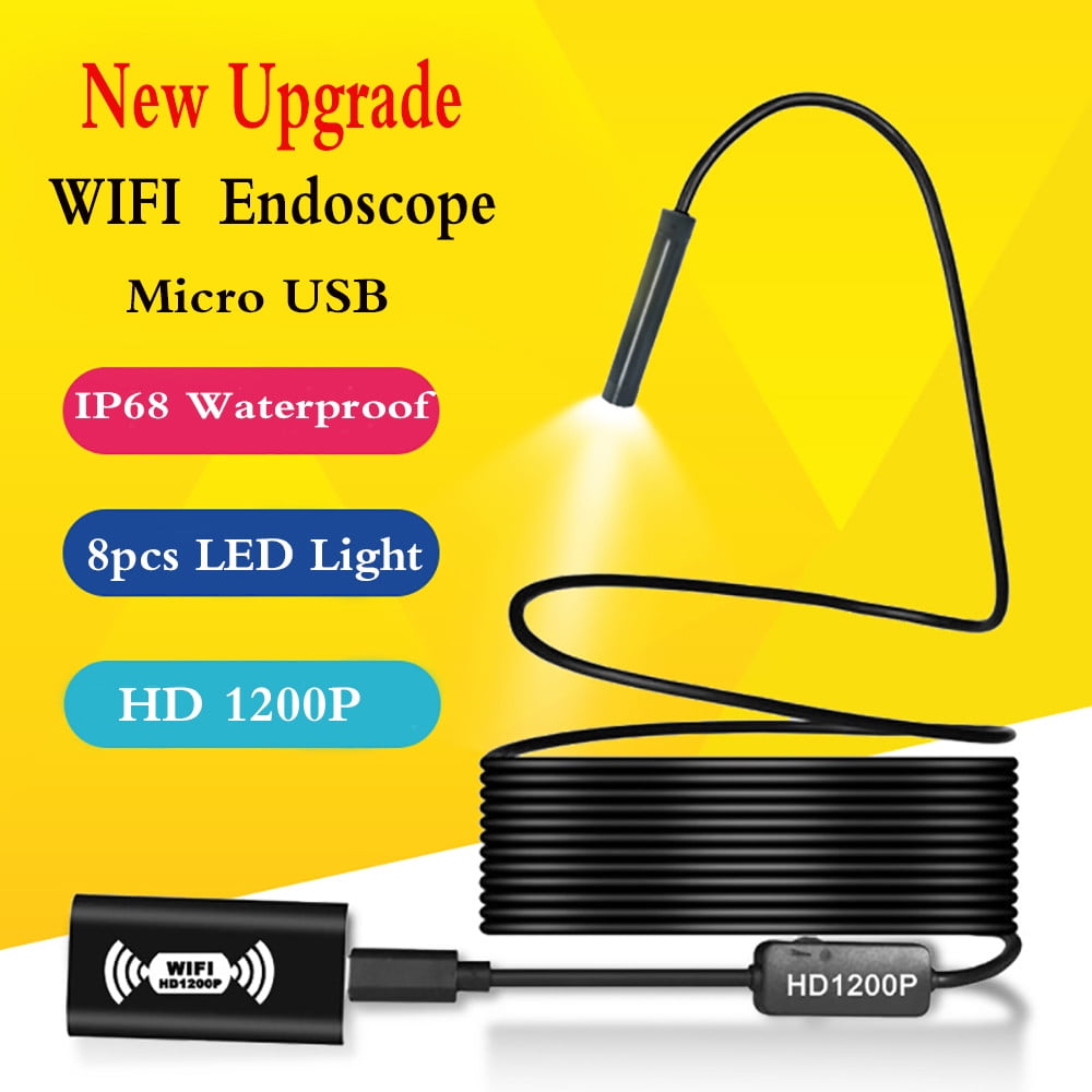 8MM Wifi Micro Endoscope 1200P HD Endoscope Camera Megapixels For IOS ...