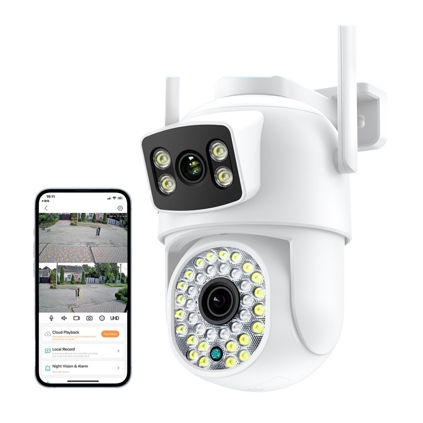 8MP 4K Camera Dual Lens Ai Human Detect Auto Tracking Outdoor Wireless ...