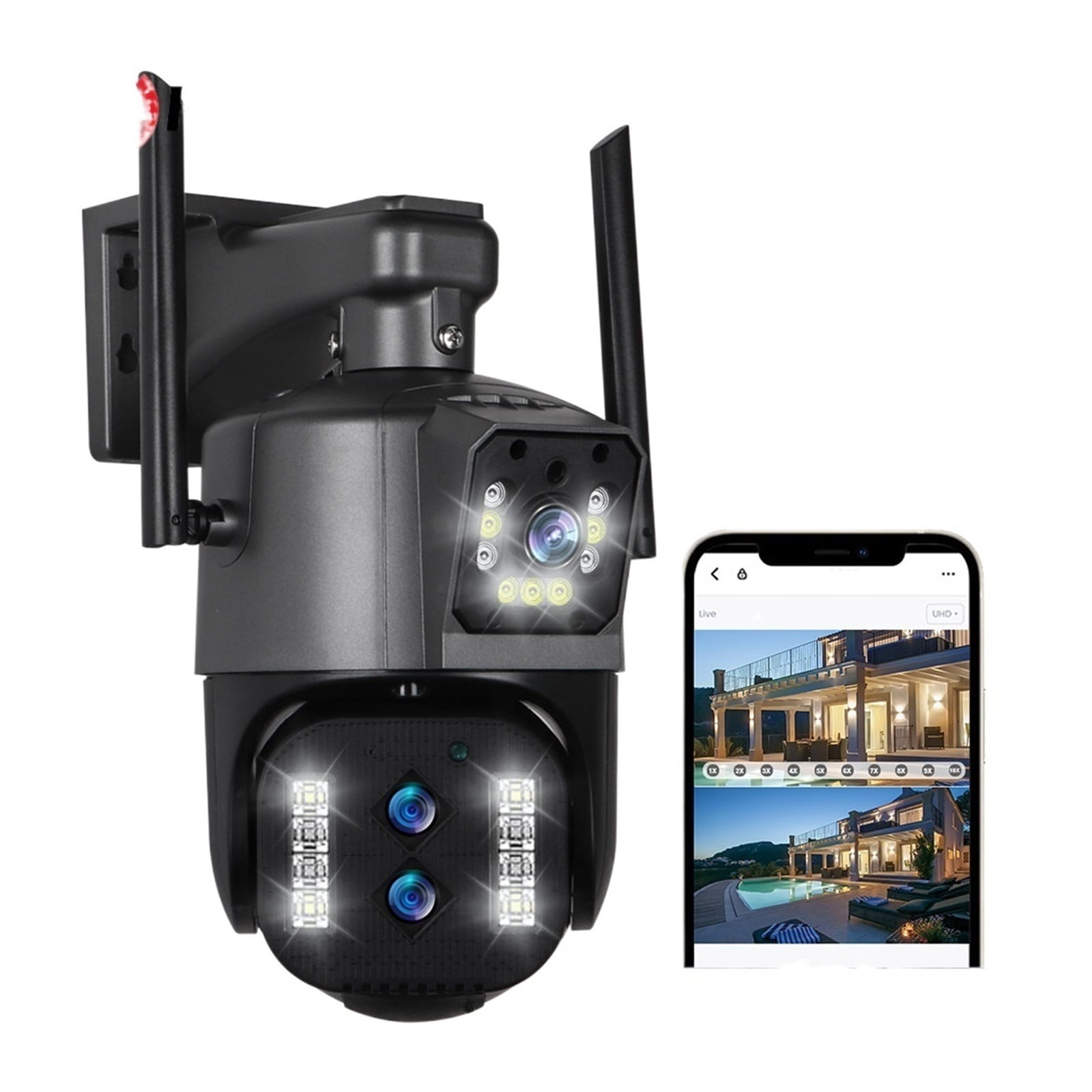8MP 4K Dual Lens IP Camera Outdoor PTZ 10X Optical Zoom Auto Tracking ...