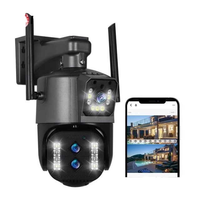 8MP 4K Dual Lens IP Camera Outdoor PTZ 10X Optical Zoom Auto Tracking ...
