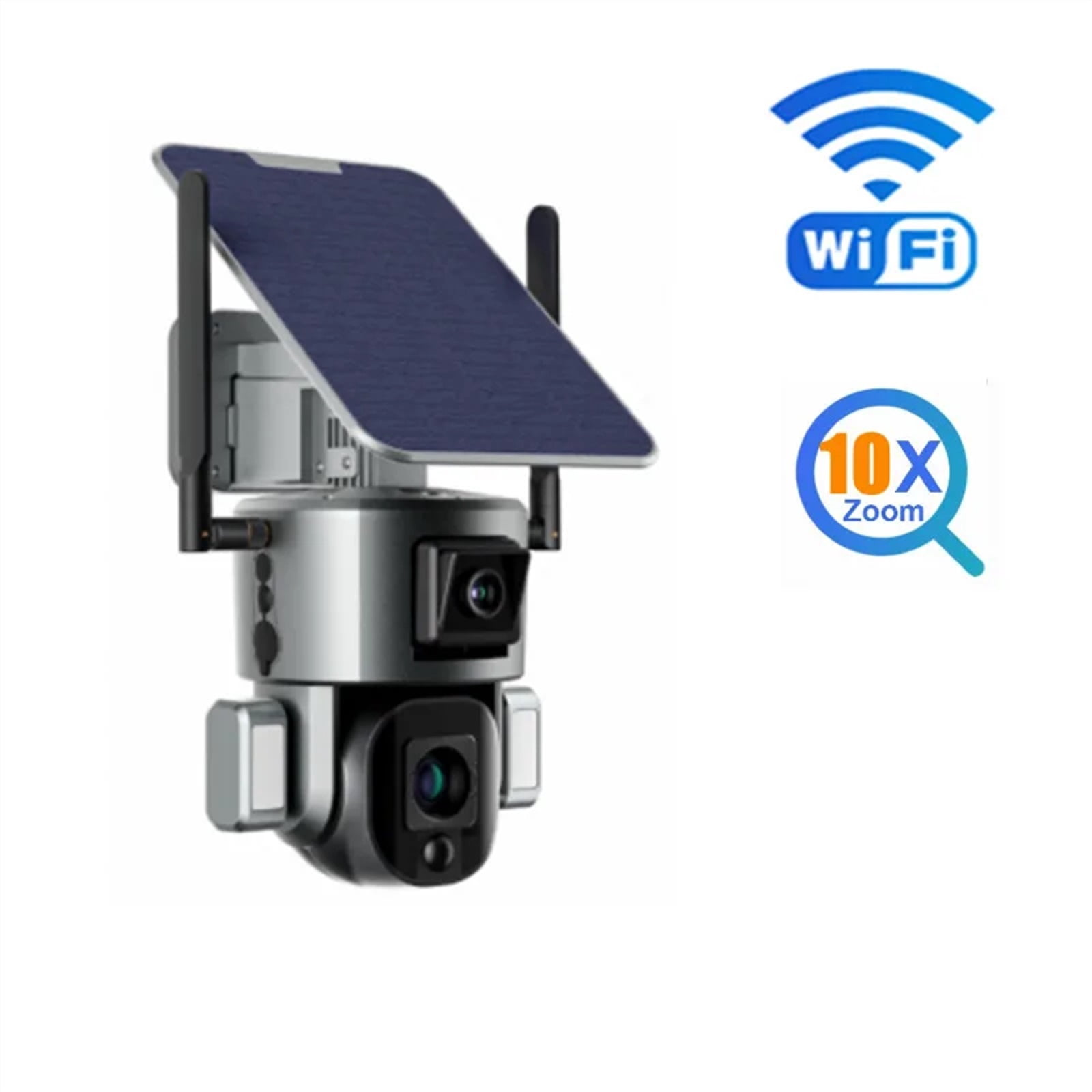 8MP 4K IP Panoramic 180 View 4K Solar Security Cameras Solar Security ...
