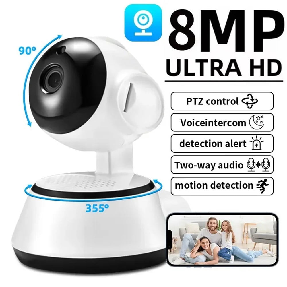8MP 4K Smart Mini WiFi IP Camera Wireless Intelligent Auto Tracking Two ...