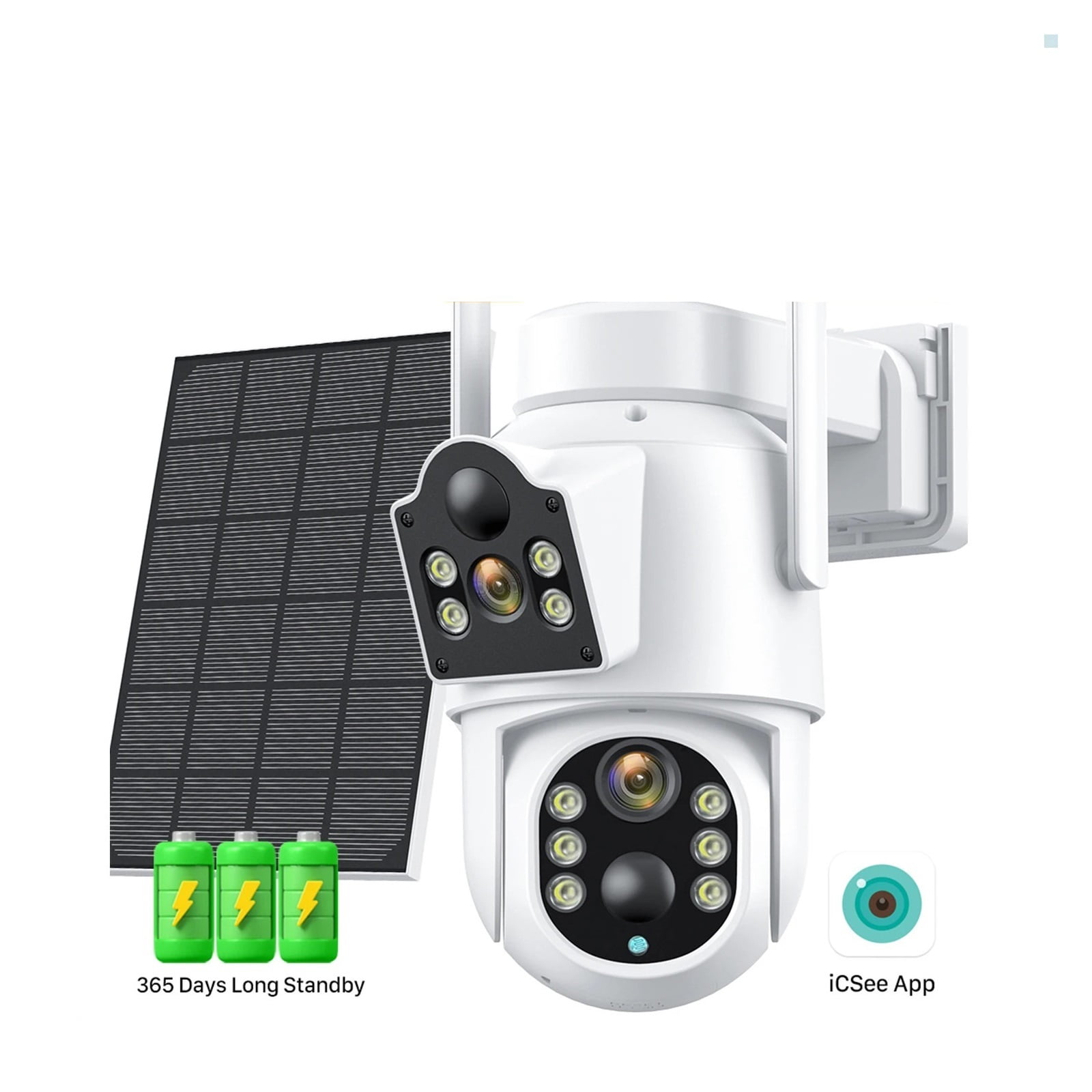 8MP 4K Solar Wireless IP Camera 7800 Mah Battery Outdoor HD 4MP Dual Lens WiFi IP Panel CCTV ...