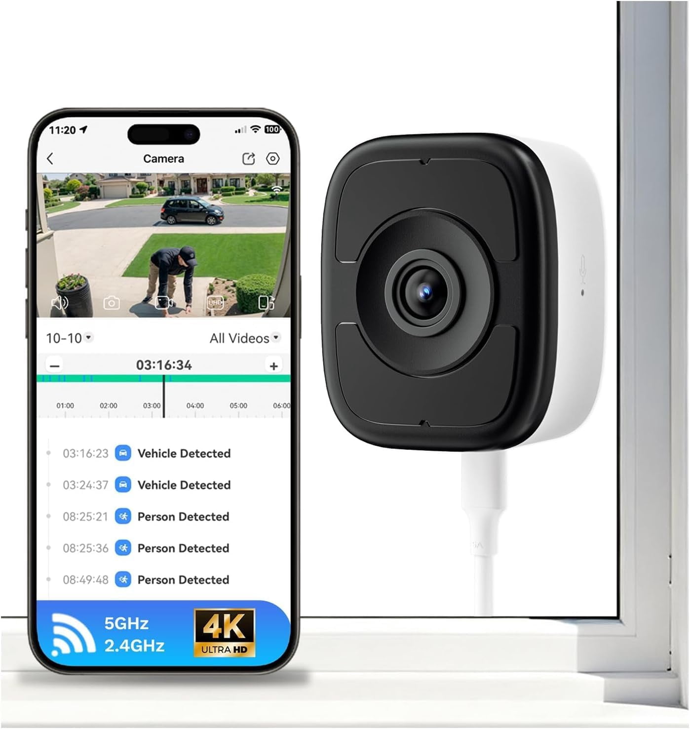 8MP 4K Window Camera with Night Vision, Security Camera - Walmart.com
