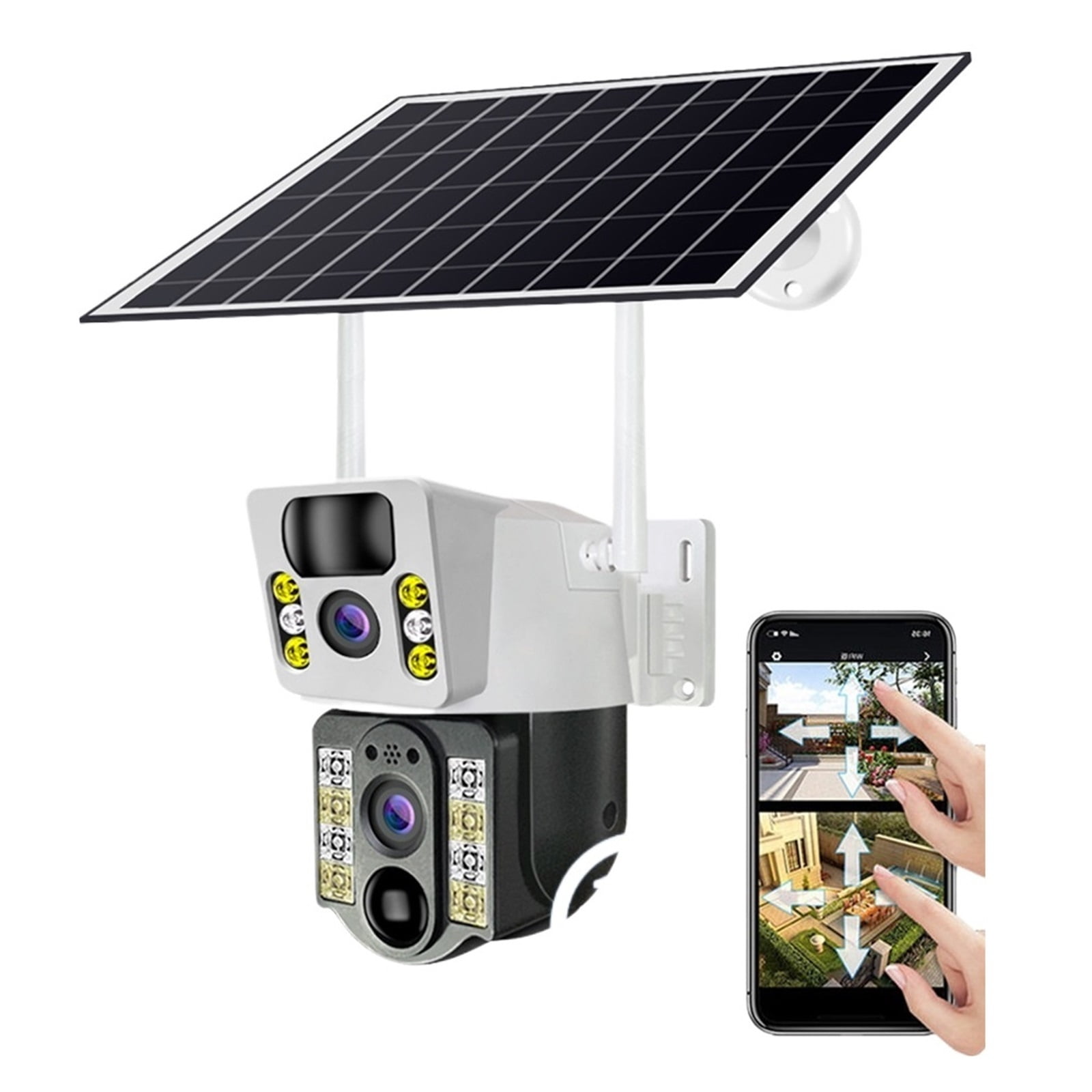 8MP 4K Wireless Solar Camera 4G Sim Outdoor Dual Lens IP Camera PIR ...