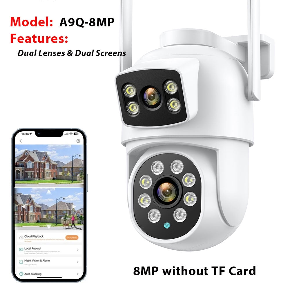 8MP PTZ Wifi Camera Outdoor Night Vision Dual Screen Human Detection ...