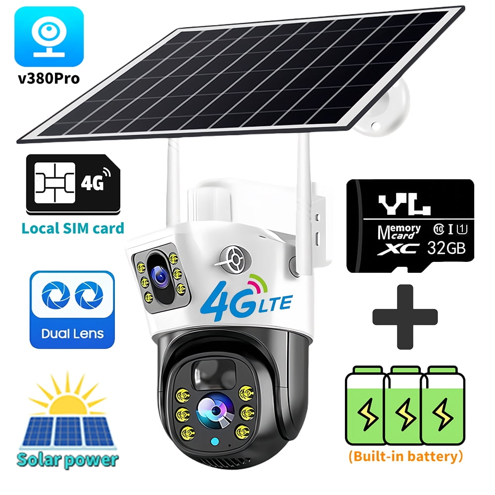 8MP Solar 4G SIM Card Wifi Outdoor IP Wireless Security CCTV HD ...