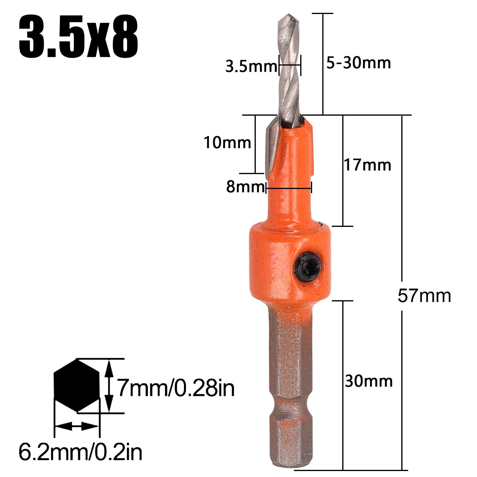 8Mm 10Mm Shank Woodworking Hex Shank Count Ersink Drill Bit Router Bit ...