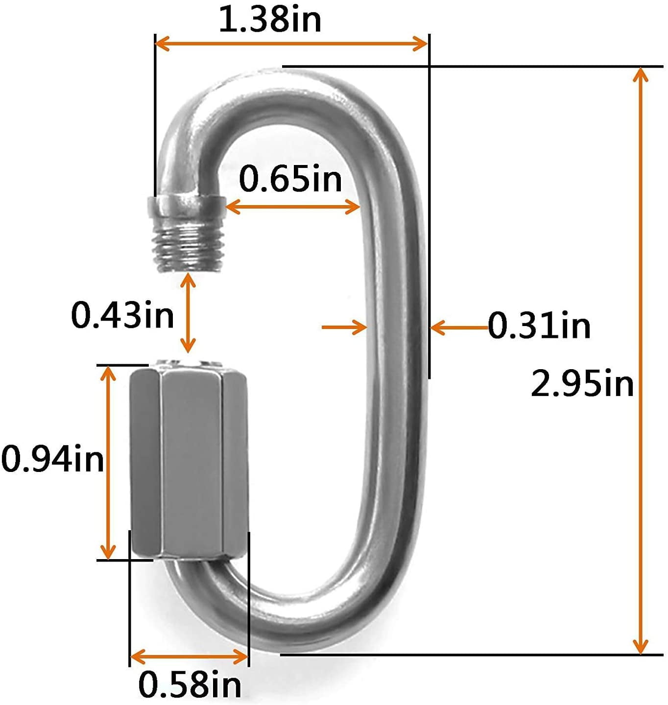 8Mm Quick Link Oval Carabiner Chain Quick Links Connector 4Pcs M8 ...
