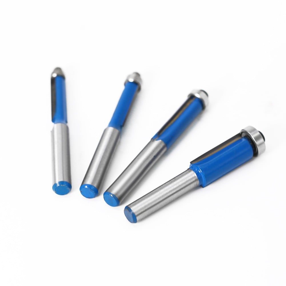 8Mm Shank Double-Edged Trim Router Bit Spray Of Plastic With Bearing Yg6 Alloy 45# Carbon Steel ...