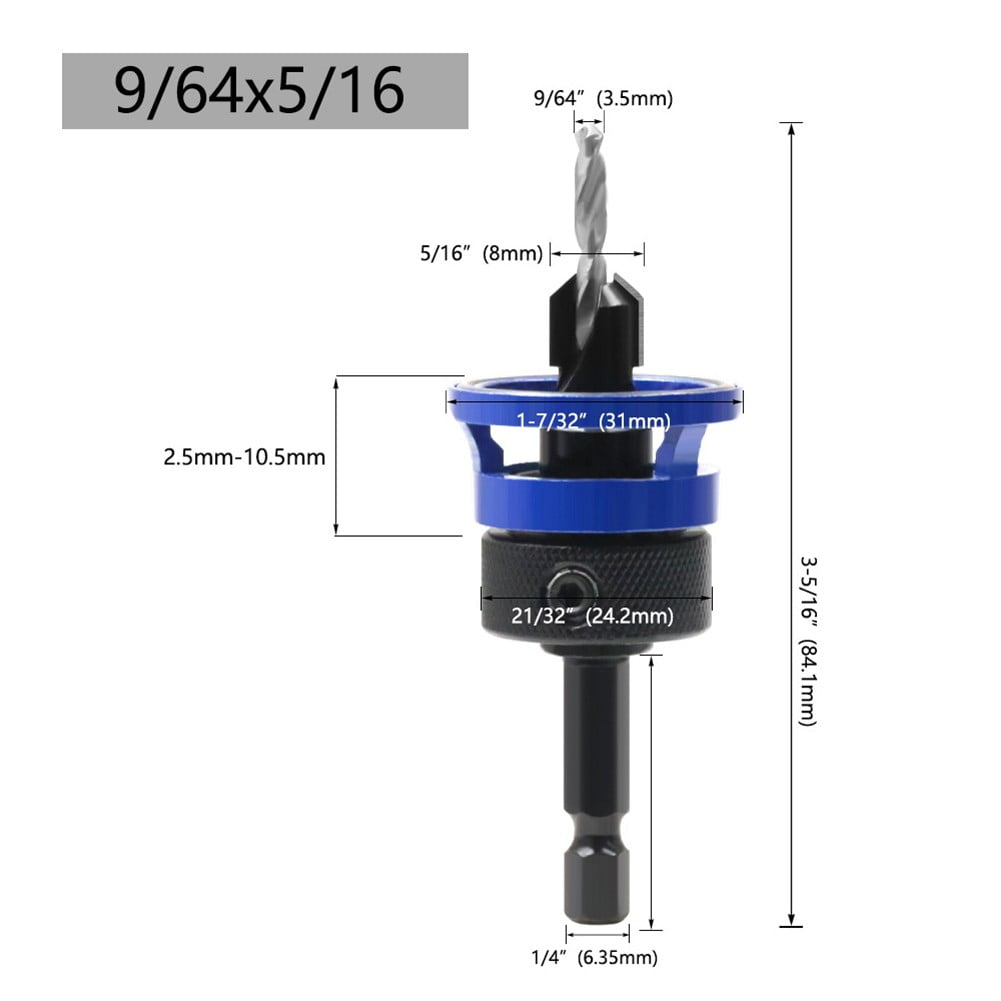 8Mm Shank Drill Bit Core Limiter Countersink Drills Router Bit ...