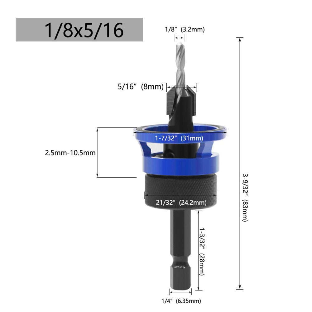 8Mm Shank Drill Bit Core Limiter Countersink Router Bit For Woodworking ...