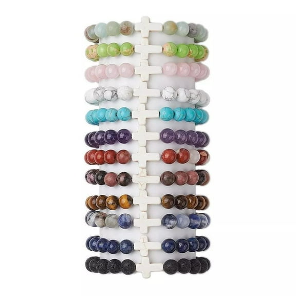 8Mm Stretchy Stone Bracelets Assorted Natural Gemstone Beads Healing ...