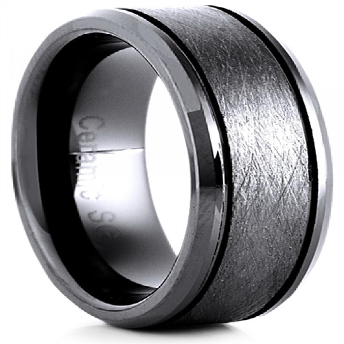 8Mm Wide Brushed Center With Polished Edges Ring - Walmart.com