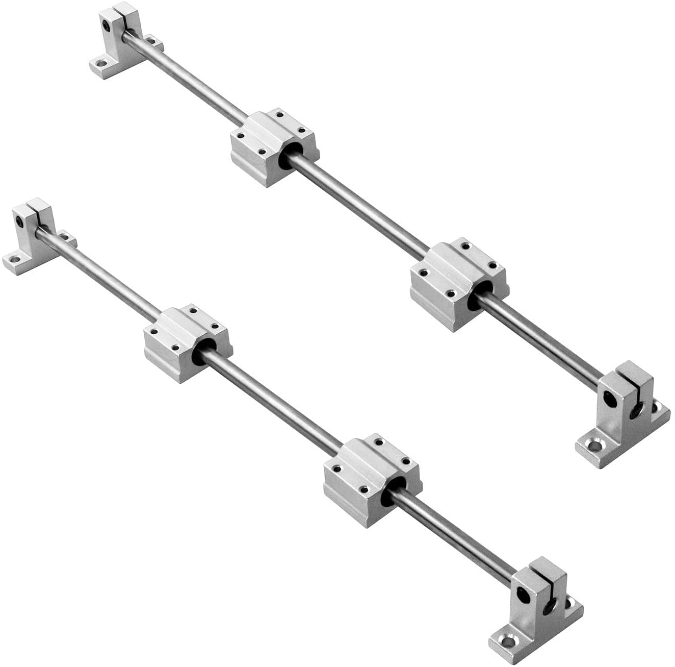 8Mm X 400Mm Cnc Linear Rail Rod Including 2 Linear Axis Sc8Uu Bearing ...