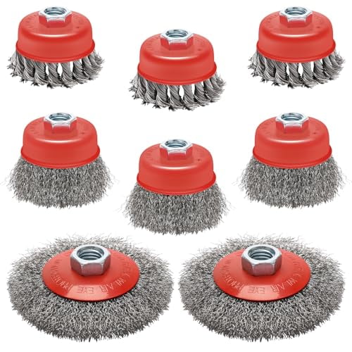 8P Wire Wheel Cup Brush Set, Angle Grinder Wire Wheel for 4 1/2 Angle ...
