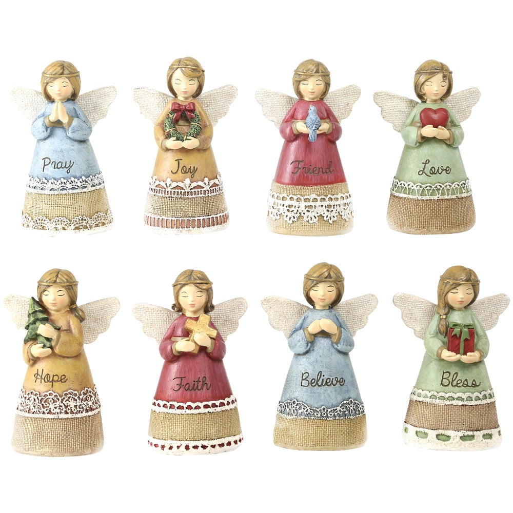 8PACK Alpine 4 In. Polystone Christmas Angel Statue - Walmart.com