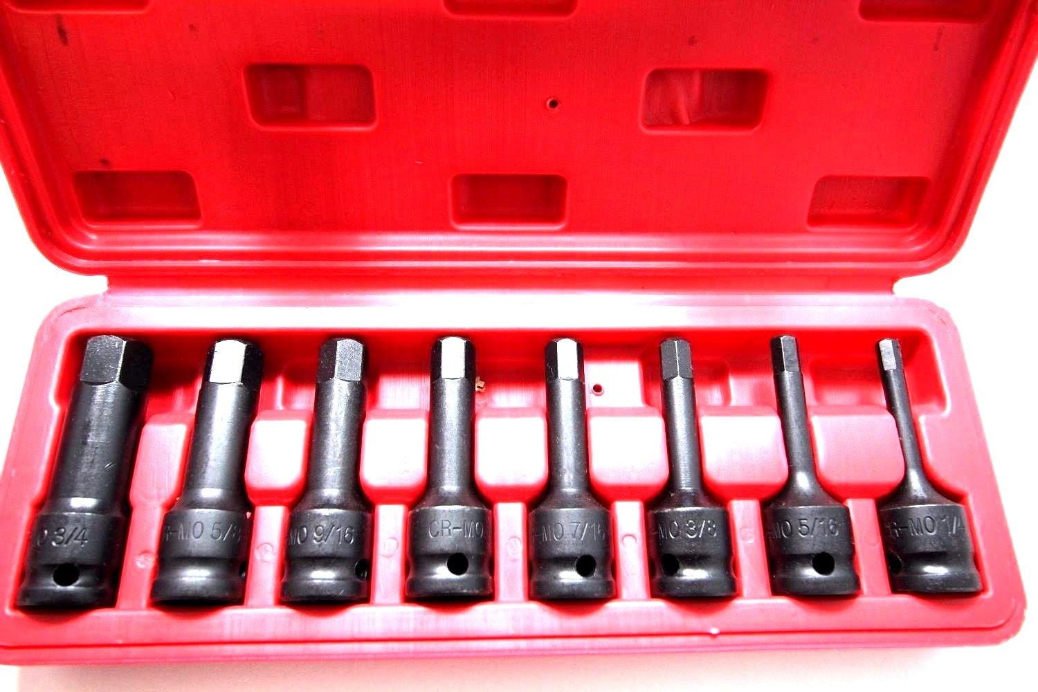 8PC 1/2" DR ALLEN HEX DRIVER IMPACT SOCKET SET (MM) METRIC - Walmart.com
