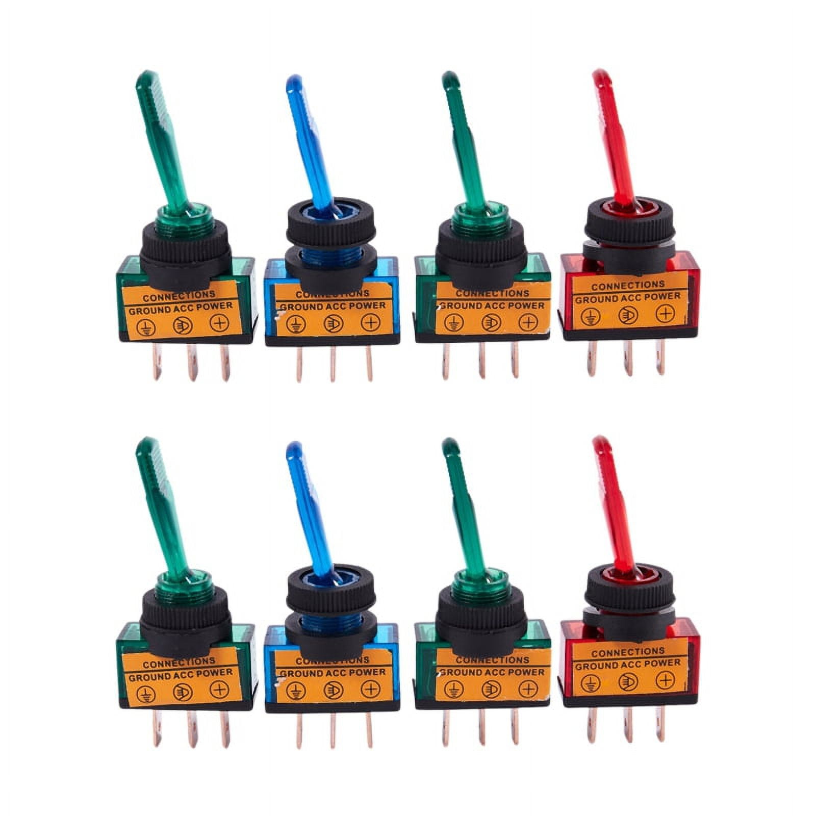 8PC 12V DC 20A LIGHT ILLUMINATED TOGGLE SWITCH CONTROL CAR BOAT DASH ...