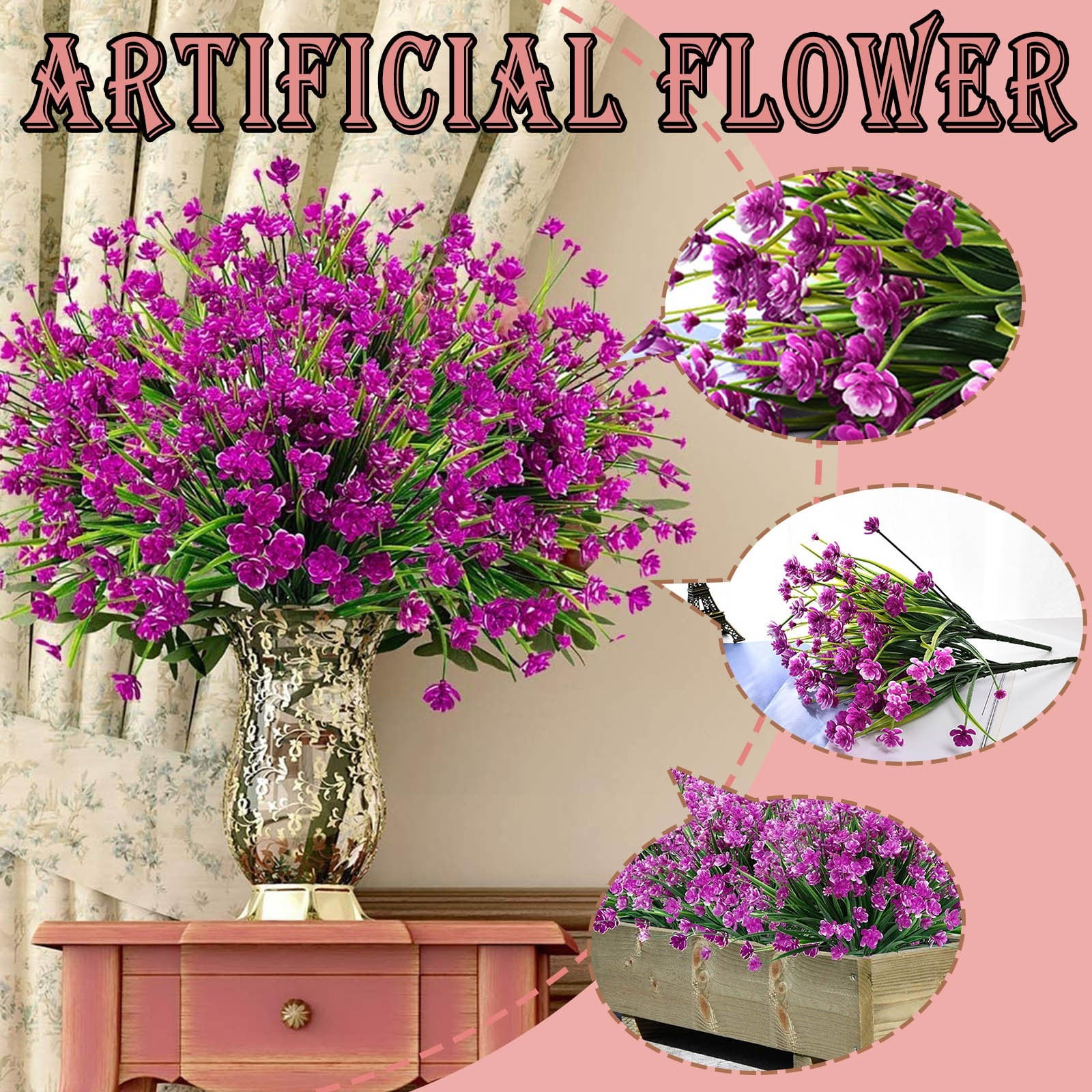 8PC Artificial Flower Latex Real Bridal Wedding Bouquet Home ...