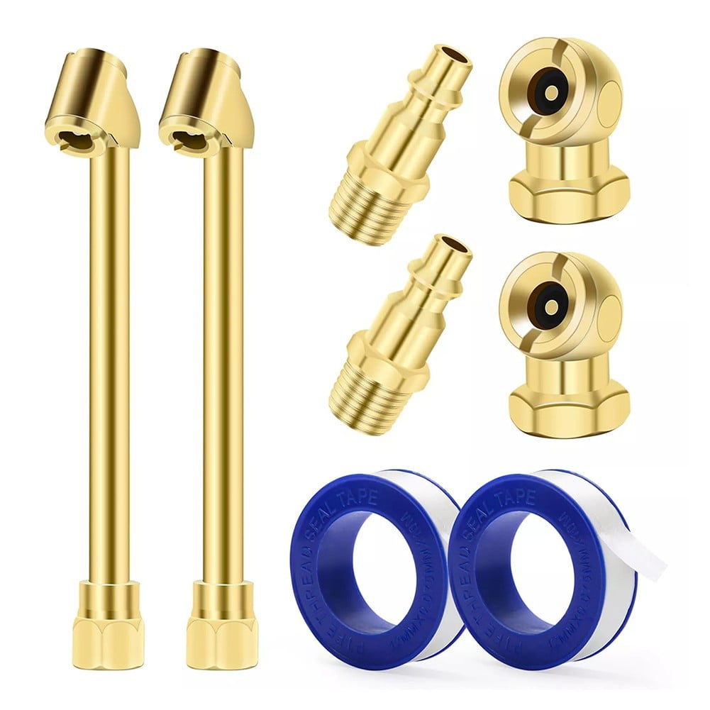 8Pc Brass Air Clamp Set 1/4 Inch Closed Ball Dual End Npt Dual Head Npt ...