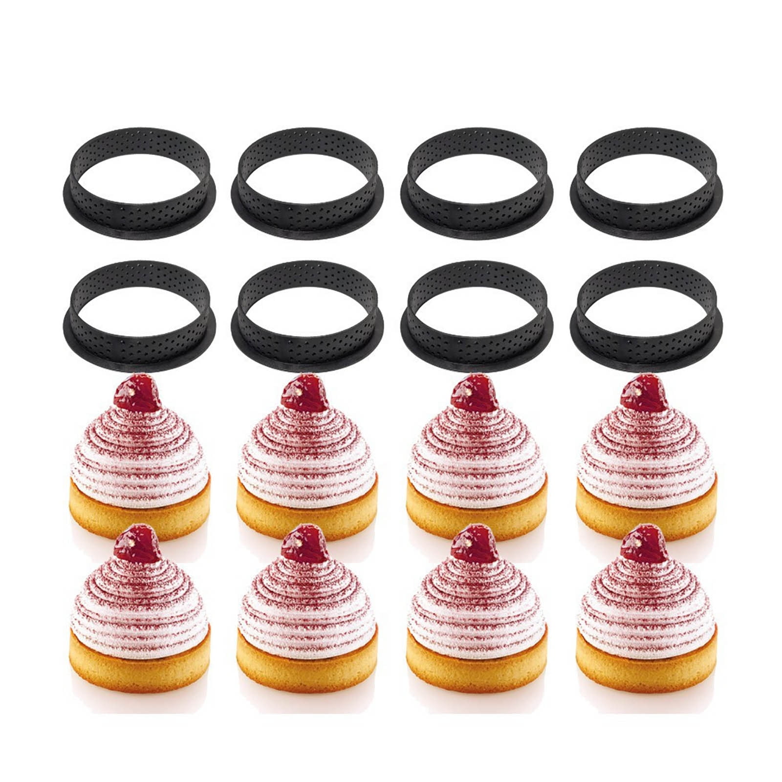 8PC Cross-border Round Tower Ring Cutting Mold Plastic Net Ring Cake ...